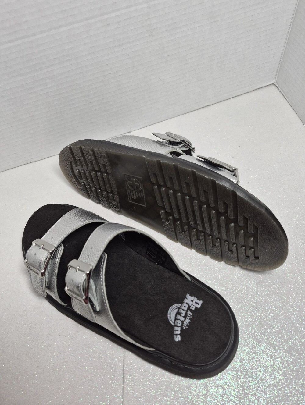 Dr. Martens | Shoes | Dr Martens Josef Platform Silver Twobuckle Slide ...